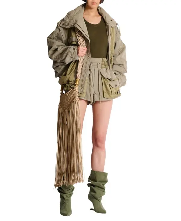 Balmain Cotton And Twill Utility Shorts