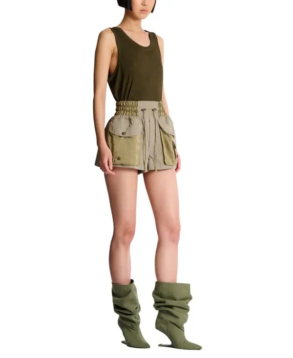 Balmain Cotton And Twill Utility Shorts
