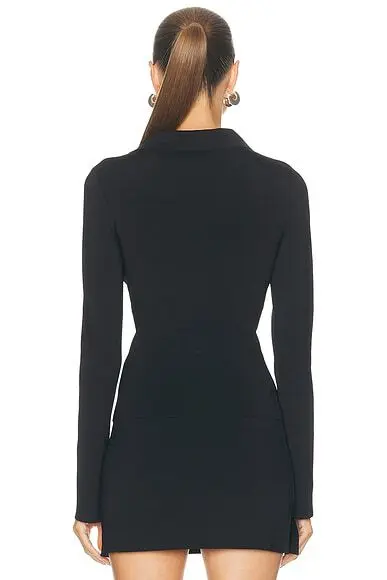 Alexander Wang Long Sleeve Fixed Packet Polo Top