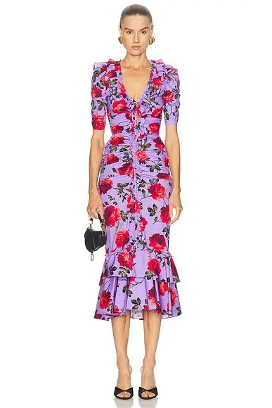 Carolina Herrera Floral Printed Midi Dress