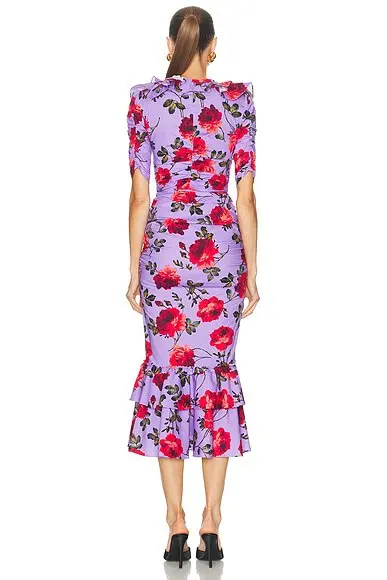 Carolina Herrera Floral Printed Midi Dress