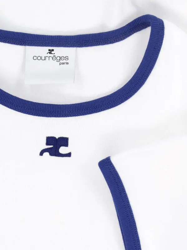COURREGES Signature Contrast T-shirt - White