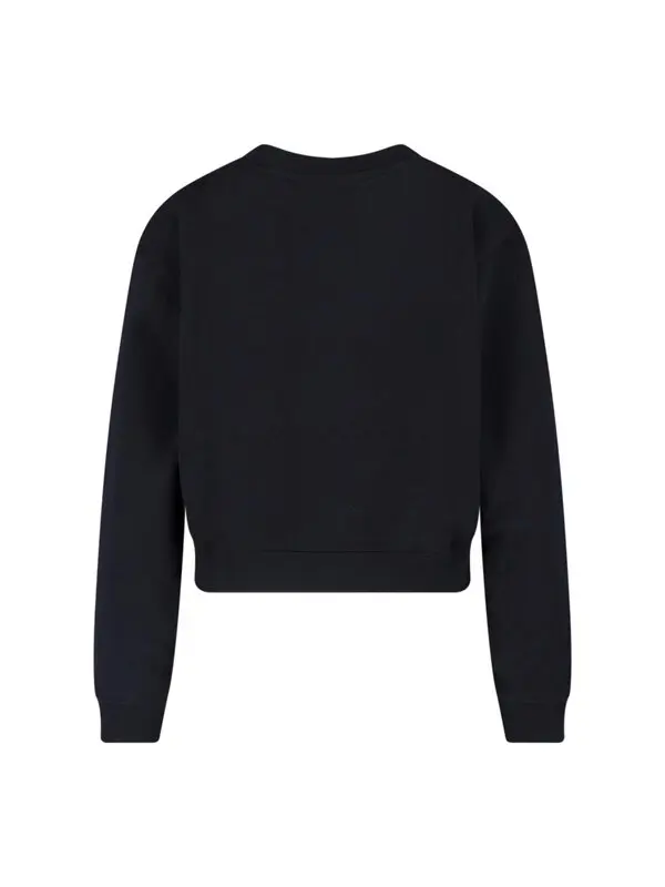 Maison Kitsuné Crewneck Sweatshirt With Logo - Black
