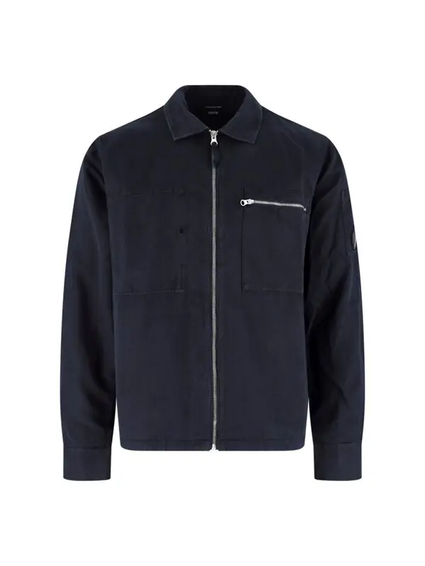 C.P. COMPANY Twill Zip Jacket - Blue