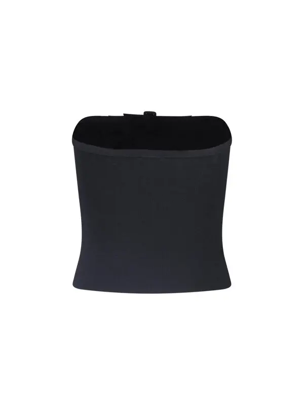 COURREGES Buckle Knit Bustier Top - Black