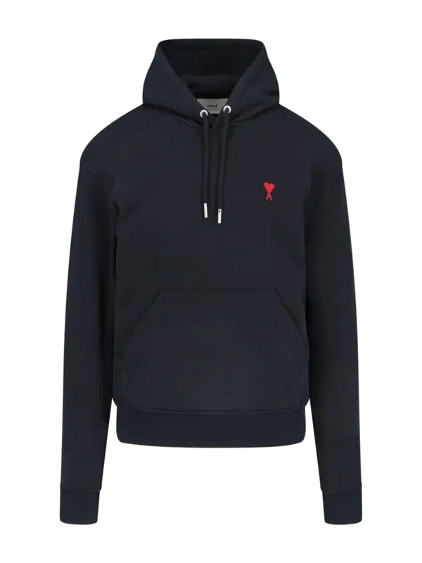 AMI Paris De Coeur Hoodie - Black