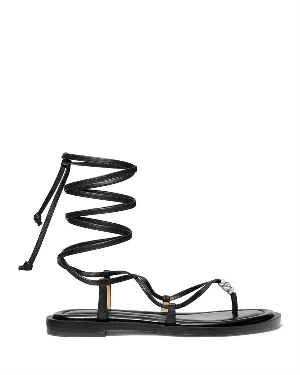 Michael Kors Khloe Flat Thong Sandals With Tie Fastening - Black