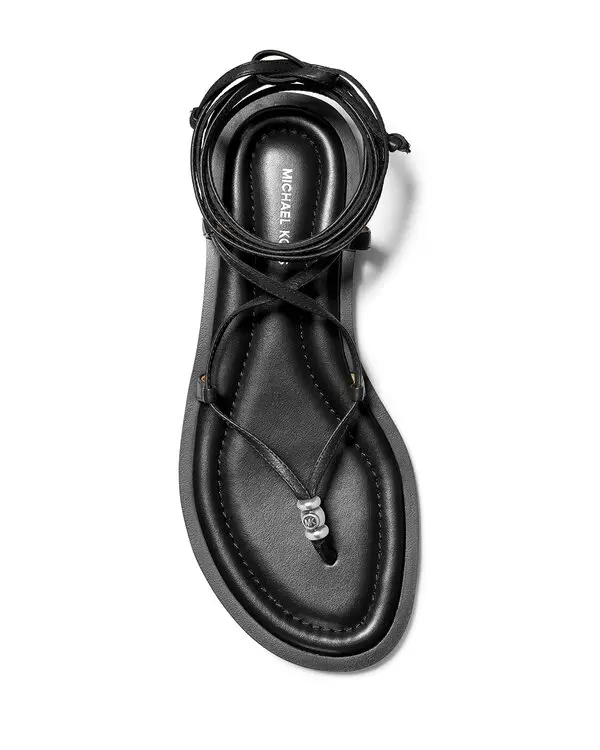 Michael Kors Khloe Flat Thong Sandals With Tie Fastening - Black