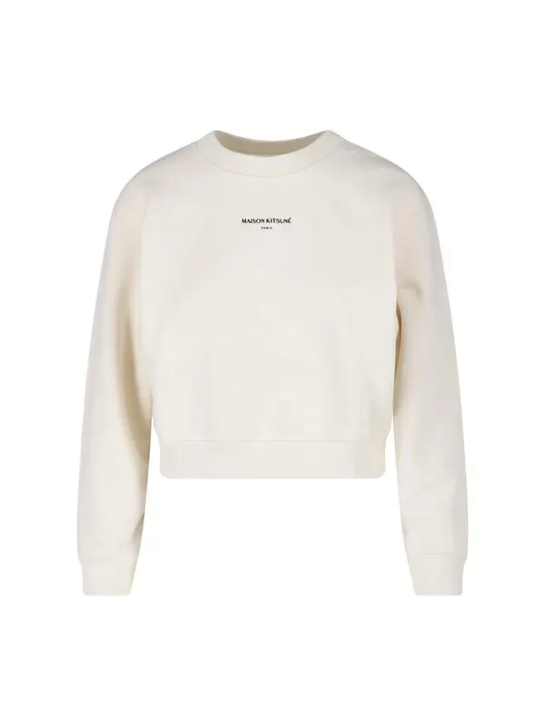 Maison Kitsuné Logo Crewneck Sweatshirt - Cream
