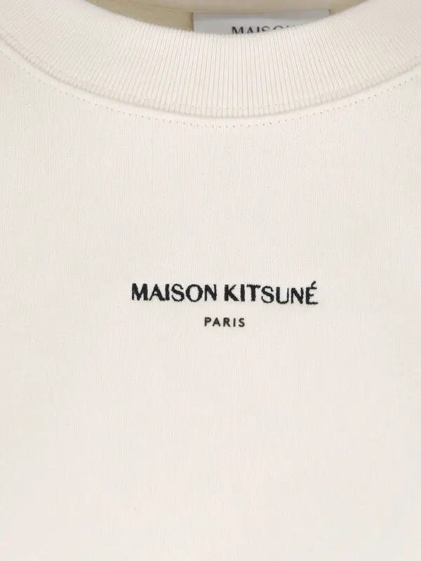 Maison Kitsuné Logo Crewneck Sweatshirt - Cream