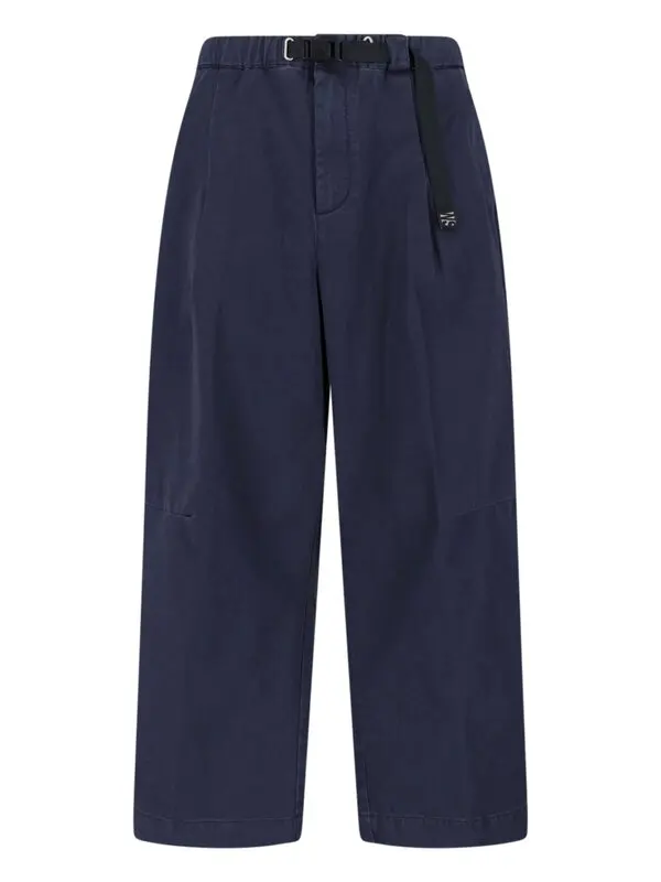 WHITE SAND Wide Leg Cotton Twill Pants - Blue
