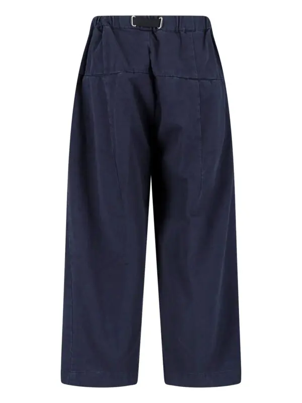 WHITE SAND Wide Leg Cotton Twill Pants - Blue