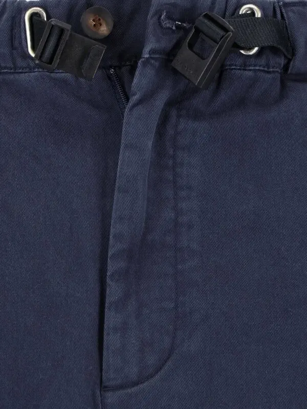 WHITE SAND Wide Leg Cotton Twill Pants - Blue