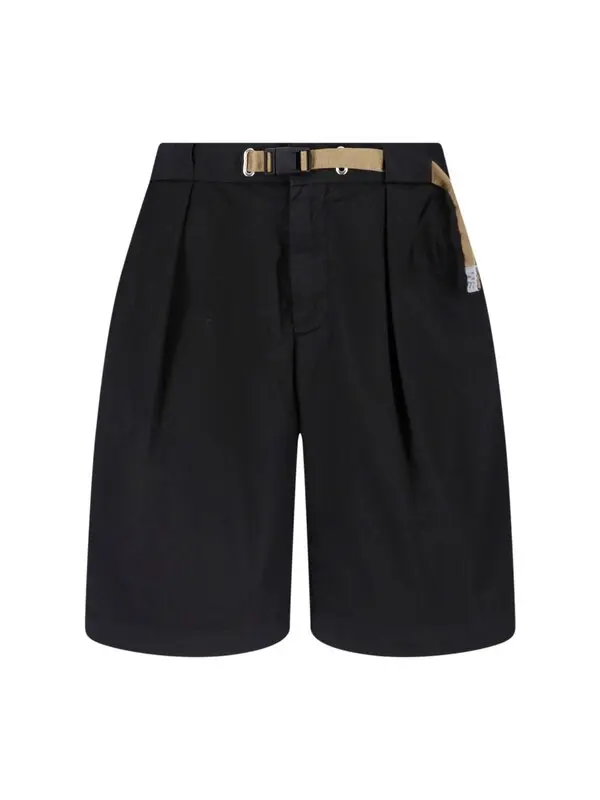 WHITE SAND Cotton Shorts - Black