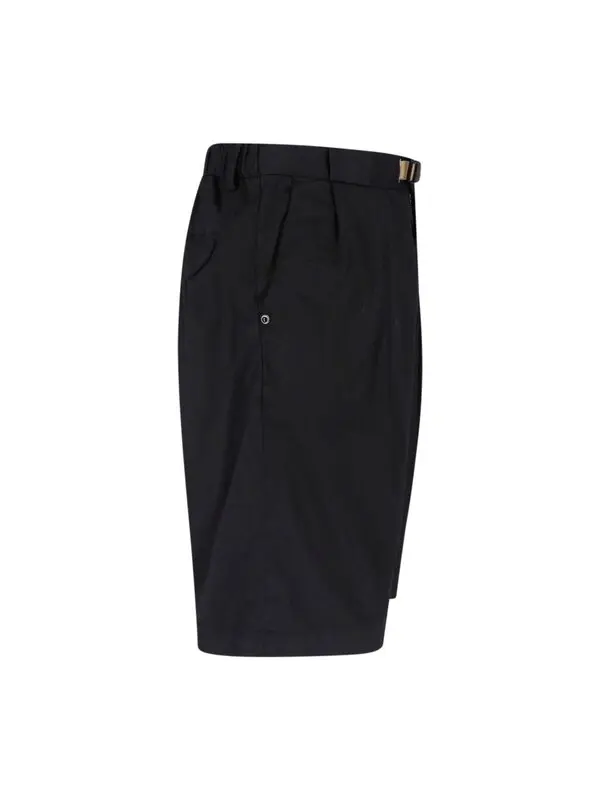 WHITE SAND Cotton Shorts - Black