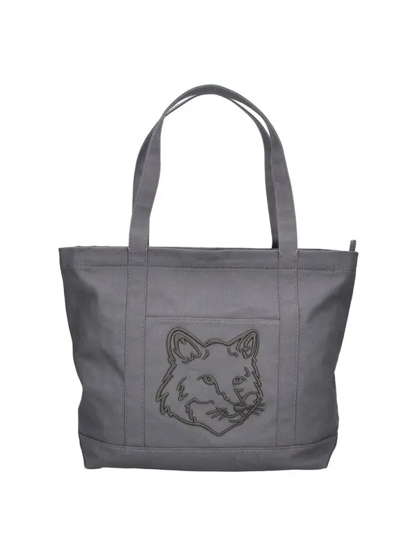 Maison Kitsuné Fox Head Tote - Gray