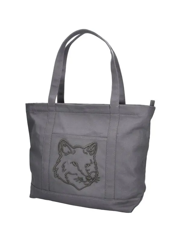 Maison Kitsuné Fox Head Tote - Gray