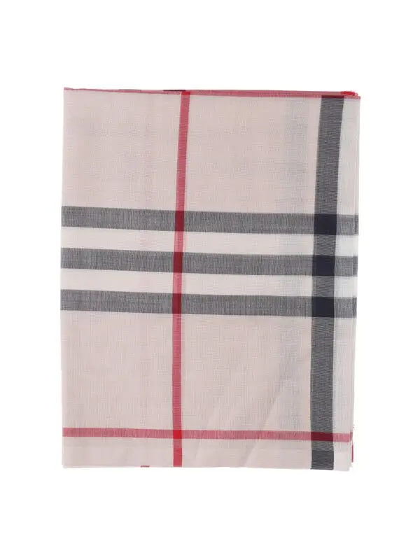 Burberry Silk And Wool Scarf "check - Gray