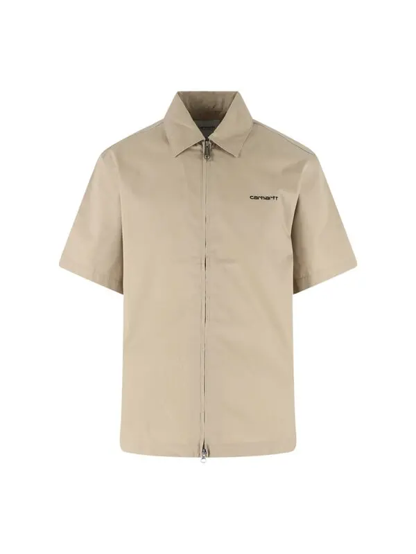 Carhartt Work In Progress Shirt "postal Zip - Beige