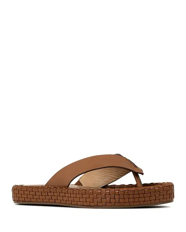 DONALD PLINER Thong Platform Sandals - Tobacco