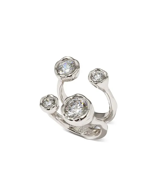 Alexis Bittar Asterales Cubic Zirconia Open Ring - Silver