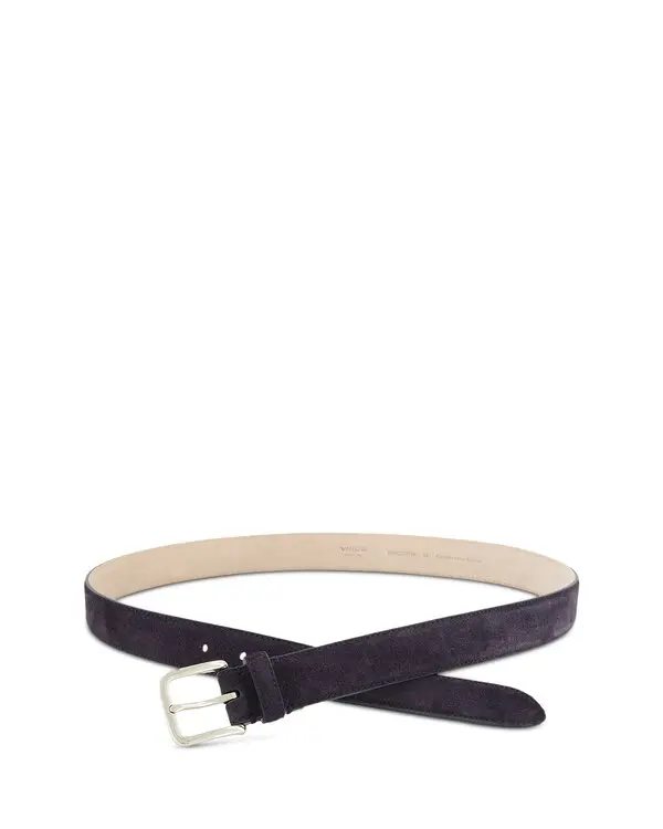 Vince Suede Stitched Leather Belt - Coastal