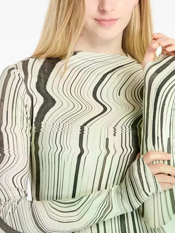 Desigual Wavy Striped Long Sleeve Mini Dress