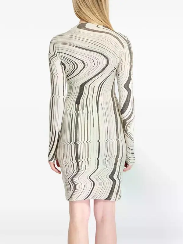 Desigual Wavy Striped Long Sleeve Mini Dress