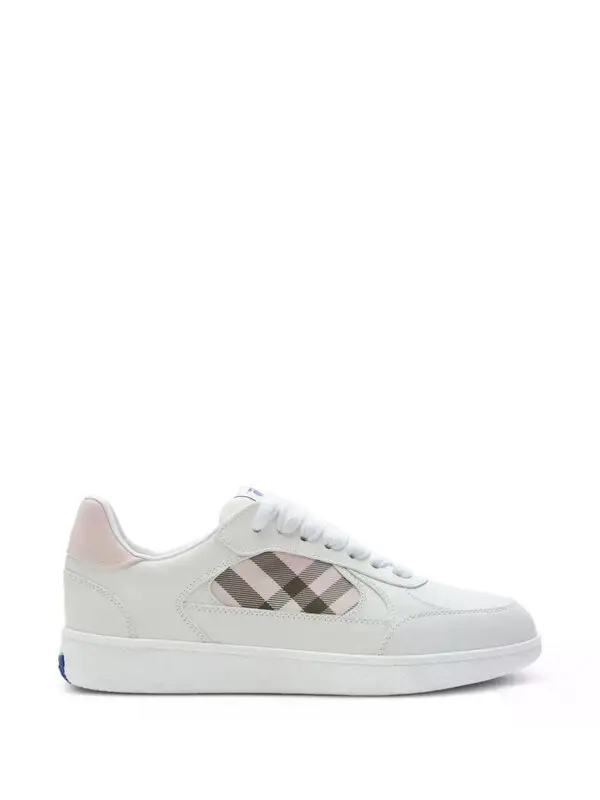 Burberry Leather And Check Terrace Sneakers - White