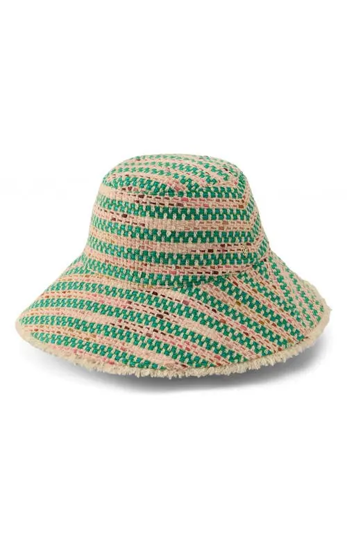 Helen Kaminski Cintia Bouclé Stripe Bucket Hat - Jade Multi