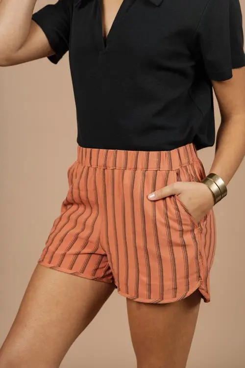 Bridge & Burn Luca Track Short - Rust Stripe