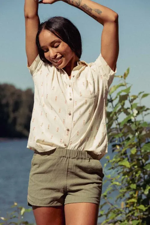 Bridge & Burn Lana Short Sleeve Shirt - Dune Chevron