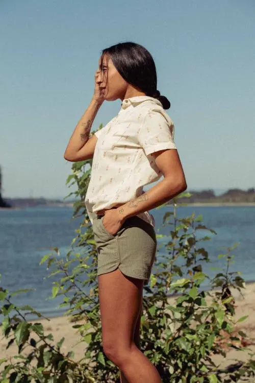 Bridge & Burn Lana Short Sleeve Shirt - Dune Chevron