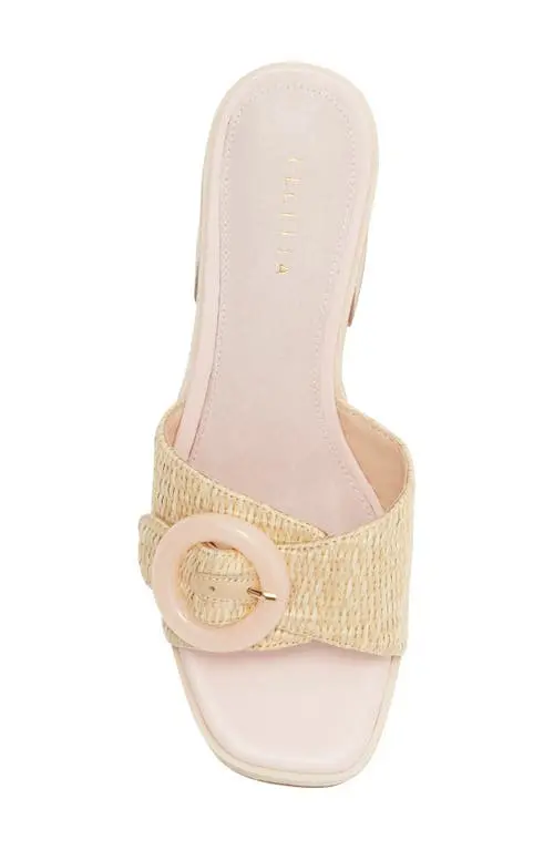CECILIA NEW YORK Charlie Buckle Platform Slide Sandal - Pink