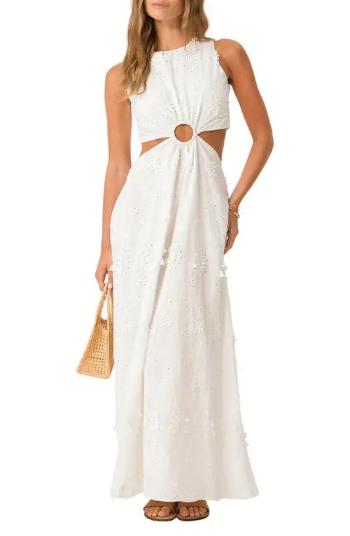 PQ Tavi Eyelet Sleeveless Cover-up Maxi Dress - White Sands