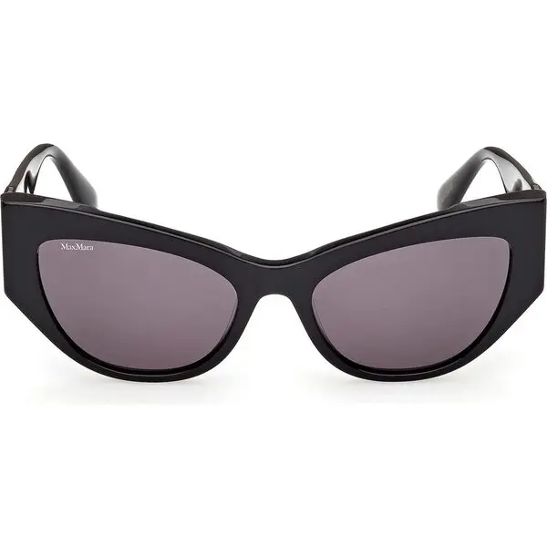 Max Mara 54mm Cat Eye Sunglasses - Shiny Black/smoke Lenses