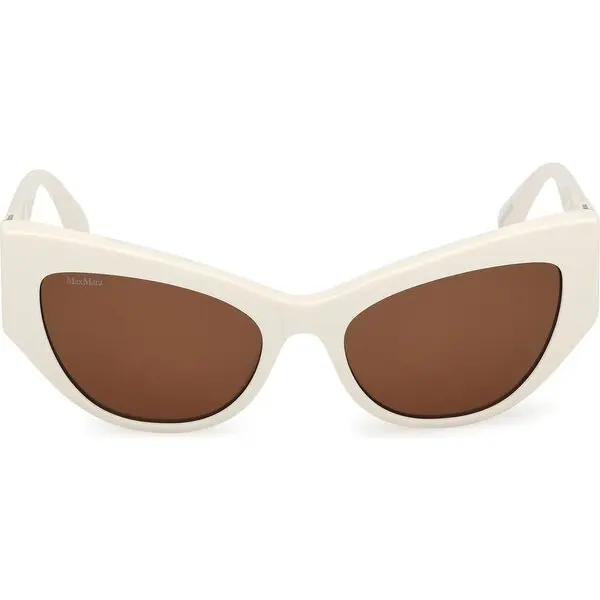 Max Mara 54mm Cat Eye Sunglasses - Shiny White/brown