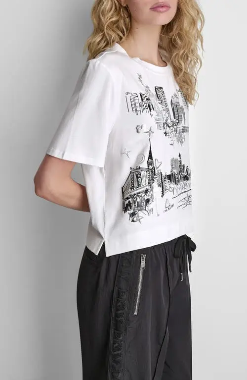 Dkny New York Toile Cotton Blend T-shirt