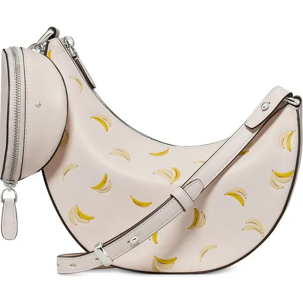 Kate Spade New York Leather Crossbody Bag With Removable Pouch - Cream Multi