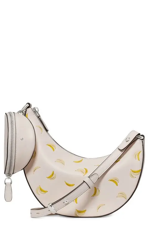 Kate Spade New York Leather Crossbody Bag With Removable Pouch - Cream Multi