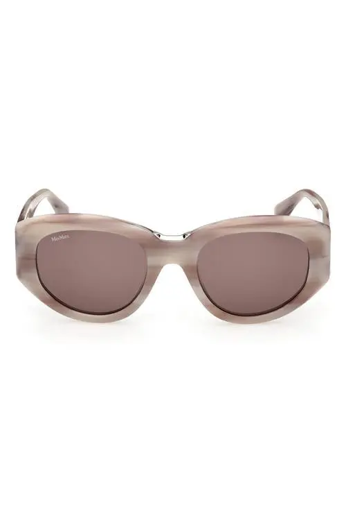 Max Mara 52mm Round Sunglasses - Grey Palladium/chocolate