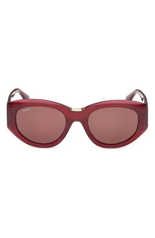 Max Mara 52mm Round Sunglasses - Milky Cherry/rose Bronze