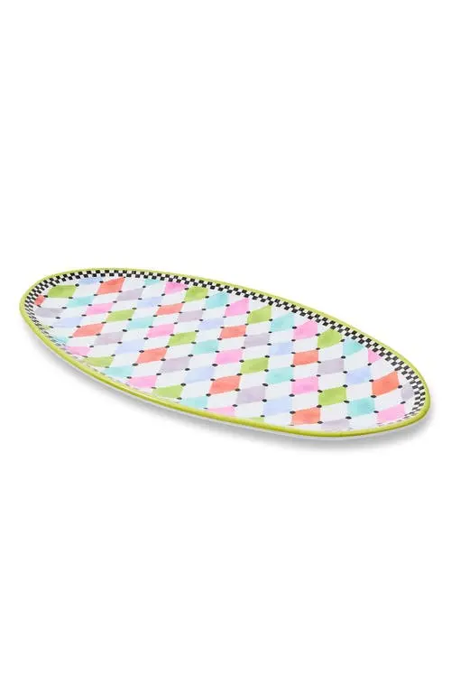 MACKENZIE-CHILDS Palm Springs Oval Melamine Platter - Multi Green