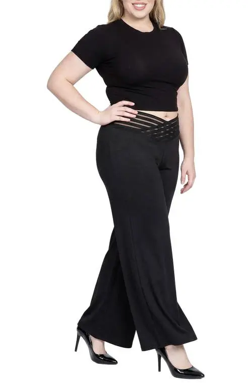 STANDARDS & PRACTICES Mesh V-waist Palazzo Pants