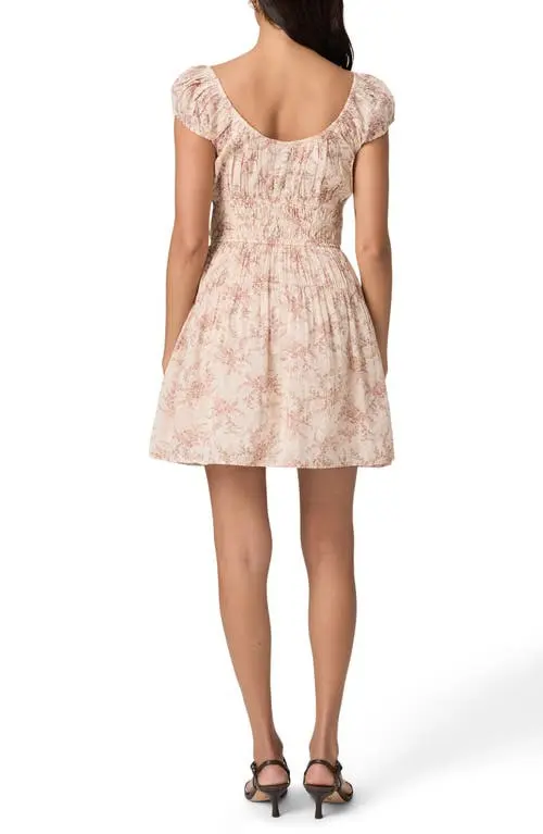 Paige Rosewood Shirred Bodice Cotton Mini Sundress - Bone/sunset