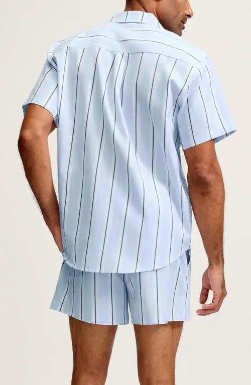 PETITE PLUME Classic Stripe Cotton Twill Short Pajamas