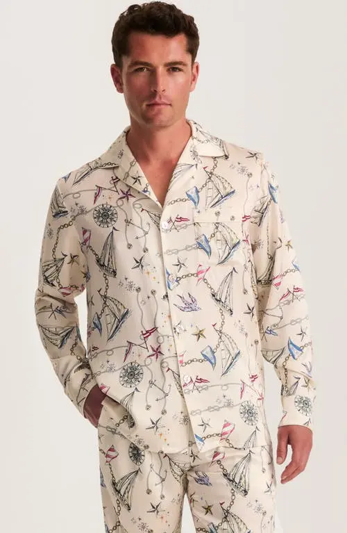 PETITE PLUME Regatta Print Mulberry Silk Pajamas