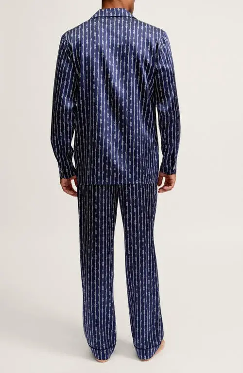 PETITE PLUME Nautical Stripe Mulberry Silk Pajamas