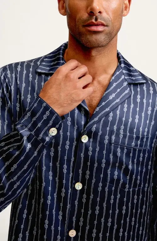 PETITE PLUME Nautical Stripe Mulberry Silk Pajamas