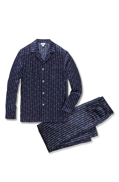 PETITE PLUME Nautical Stripe Mulberry Silk Pajamas